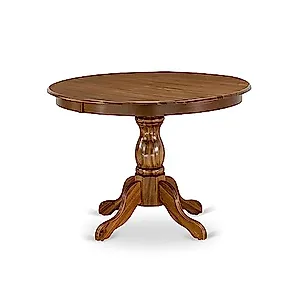 East West Furniture HBMZ5-AWA-32 5 Piece Dining Room Furniture Set Contains a Round Dining Table and 4 Parson Chairs, 42x42 Inch, Antique Walnut