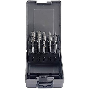 Carbide Burrs Sets 10 Pieces JESTUOUS 1/4 Inch Shank Diameter 5pcs 1/2 Head Diameter 5pcs 1/4 Head Diameter for Die Grinder Bits Grinding Cutting Porting