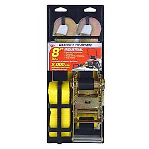 Keeper – 2” x 8’ Heavy Duty Auto Tie-Down with Snap Hooks - 2,000 lbs. Working Load Limit and 6,000 lbs. Break Strength