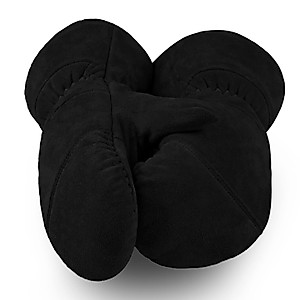 AMERICAN FUR Deerskin Suede Mittens - Black Insulated (Large)