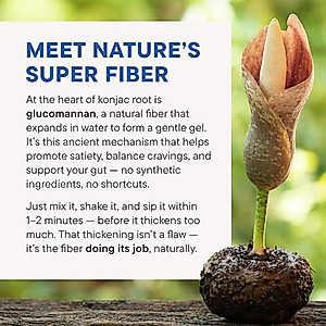 Daily Nouri FeelFull Prebiotic Fiber Drink Mix with Glucomannan & Chromium | for Natural Feeling of Fullness, Appetite & Cravings Support, Gut Microbiome & Metabolic Health | 30 Stick Packs