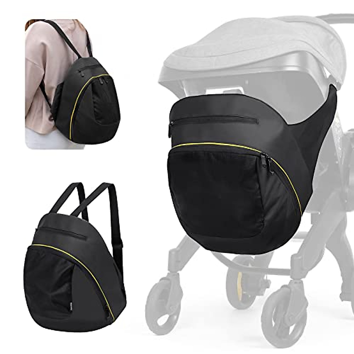 Upperkids Storage Bag Compatible with Doona Infant Car Seat Stroller, Stroller Accessories, Large Capacity Diaper Bag, Easy Access Zipper Design, Wearable Backpack, Stroller Organizer Bag, All Day Bag