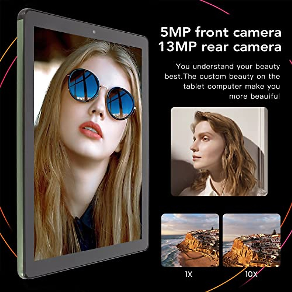 Tablet 10.1 Inch,8 Core CPU Processor Android Tablet 6GB 128GB 1960x1080 IPS HD Display, Front 5MP Rear 13MP WiFi Bluetooth Tablet Gaming Tablet (US Plug)