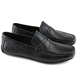 Marc Joseph New York Men's Nebraska Loafer, Black Grainy, 8.5