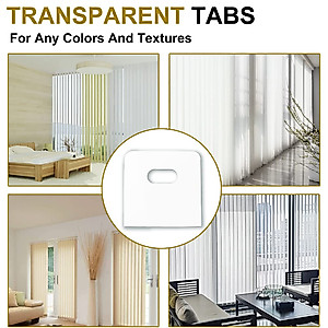 25 Sets (50 Pieces) of Clear Vertical Blind Repair Tabs/Vertical Blind Tabs/Blind Fixer Tabs for Vertical Blinds Replacement Slats