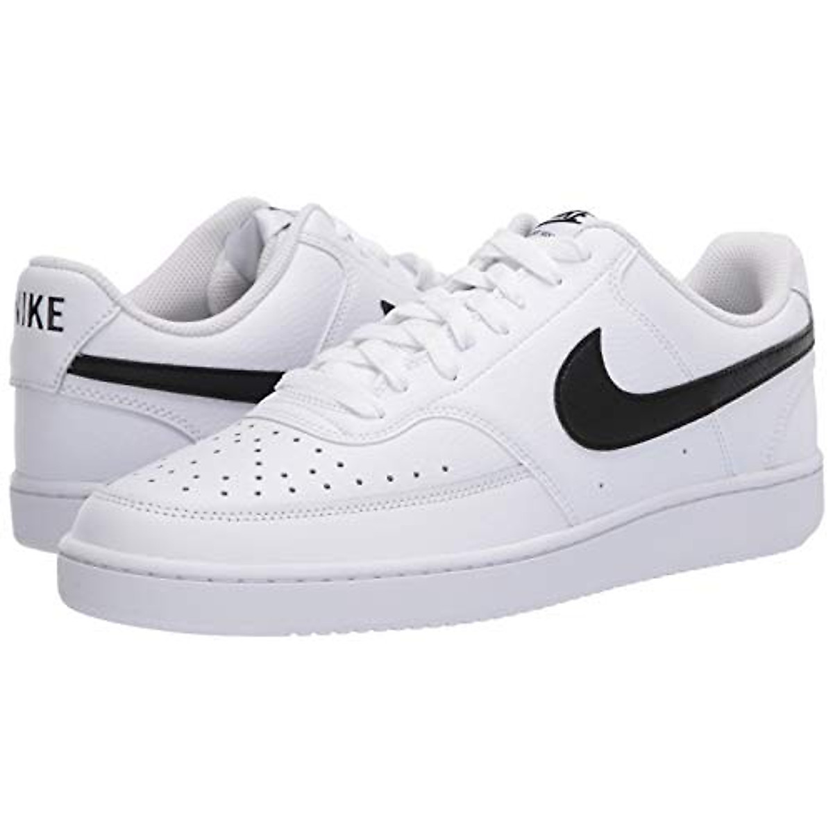 Nike Men's Court Vision Low Sneaker, White/Blackwhite, 10.5 Regular US