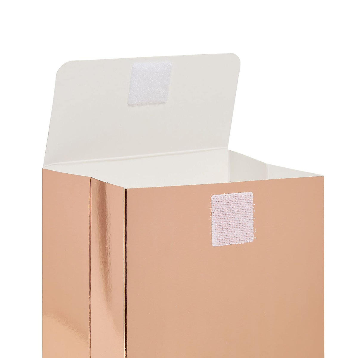 BLUE PANDA Rose Gold Party Favor Gift Bags, Goodie Boxes with Adhesive Stickers (24 Pack)