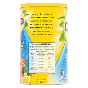 Lipton Iced Tea Mix, Lemon, Makes 28 Quarts (Pack of 2)