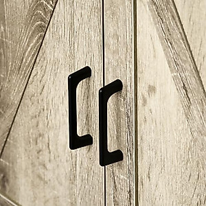 HOMCOM Sideboard Buffet Cabinet with Storage Drawer, Modern Farmhouse Kitchen Cabinet with 2 Barn Doors, Coffee Bar Cabinet, Oak