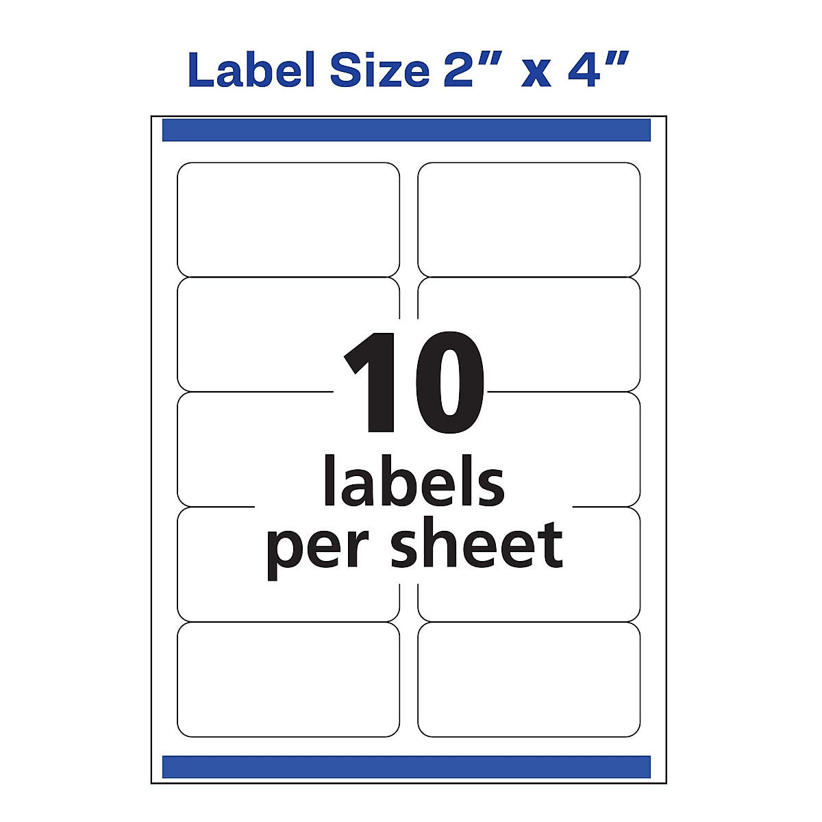 Avery Repositionable Printable Shipping Labels with Sure Feed, 2" x 4", White, 250 Blank Mailing Labels (58163)