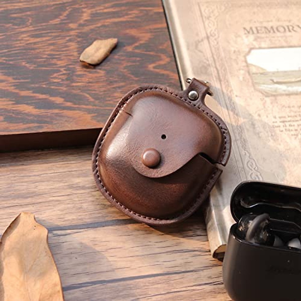 SKPY for Bose Quietcomfort Earbuds II Case, Protector Headphones Accessories Qc 2 Leather 2022 New Cover, Gift for Kids Teens Boys Girls (Brown)