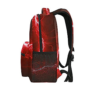 xigua Flash Thunder School Backpack for Girls Boys Lightning Travel Daypack Lightweight Shoulder Bag for Men Women College, Red