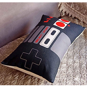 FAVDEC Decorative Game Pad Pillow Cover 12 Inches x 20 Inches, Throw Pillow Cover with Gamepad Pattern, Cover only