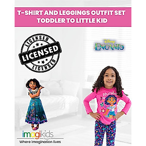 Disney Encanto Mirabel Little Girls T-Shirt and Leggings Outfit Set Pink 6