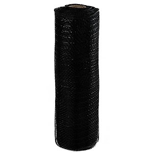 Poly Burlap Mesh Burlap Deco Mesh 10 Inch x 10 Yards, Great for Wreaths Making, Holloween Party, and Christmas Tree Decoration (Black, Black foil)