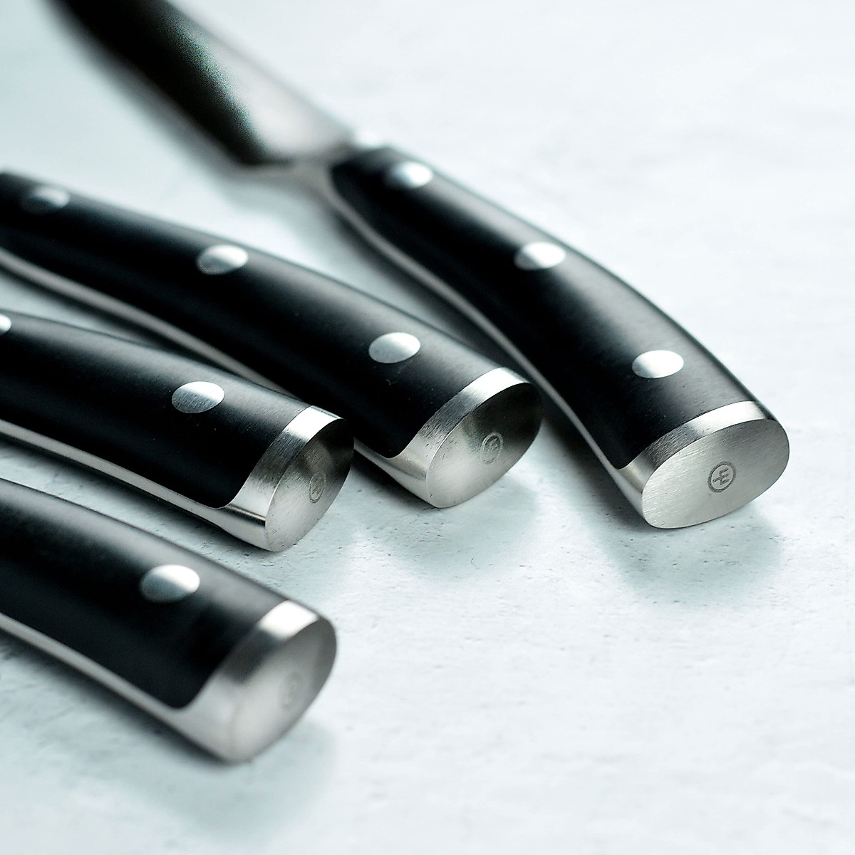 Wusthof Classic Ikon 6 Piece Steak Knife Set with Wood Case (Black Handles)