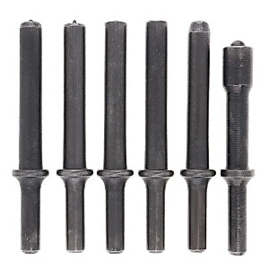 ChgImposs 6pcs Hard 45# Steel Solid Air Rivet Impact Head Support Pneumatic Tool for Drilling/Rusting Removal