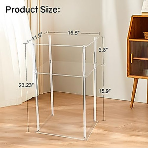 Joogto Acrylic Side Table, Clear 3-Tier Acrylic End Table with Stainless Steel Bracket, Acrylic Nightstand Beside Acrylic Coffee Table for Small Spaces Living Room/Office/Hallway/Bedroom/Balcony