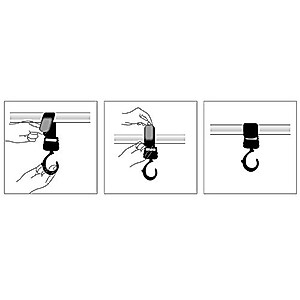 Baby Stroller Universal Multi-Purpose Hooks - Black - 2 Hooks