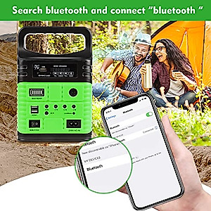 Solar Generator - Portable Power Station for Emergency Power Supply,Portable Generators for Camping,Home Use&Outdoor,Solar Powered Generator With Panel Including 3 Sets LED Light (green)