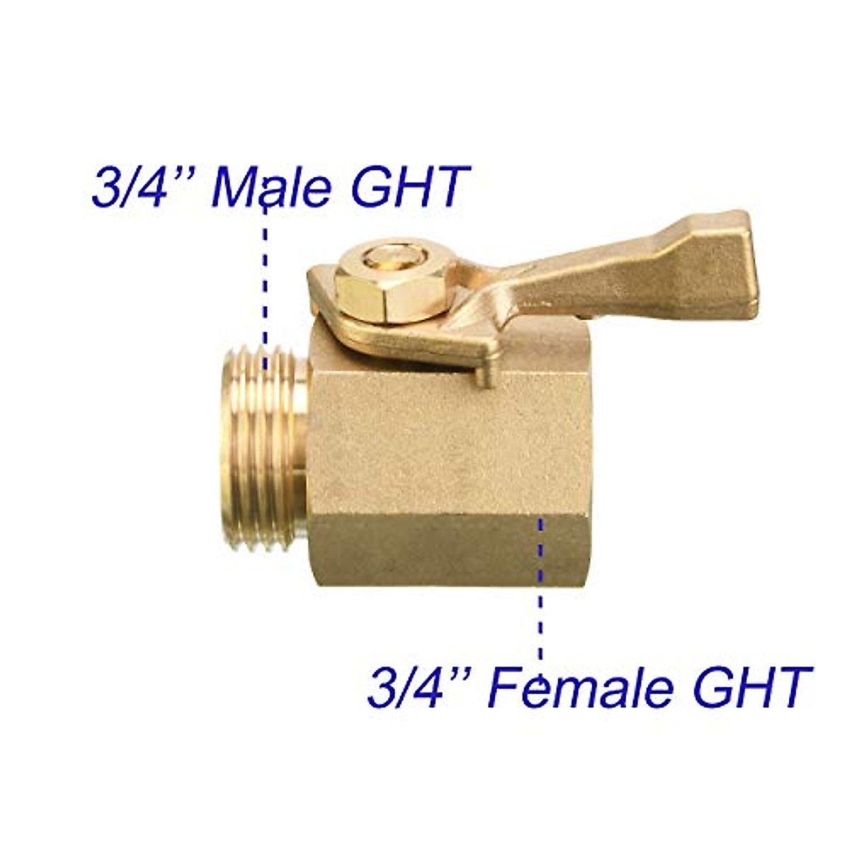 M MINGLE Heavy Duty Brass Garden Hose Shut Off Valve, 3/4 Inch, 2-Pack with 2 Hose Washers