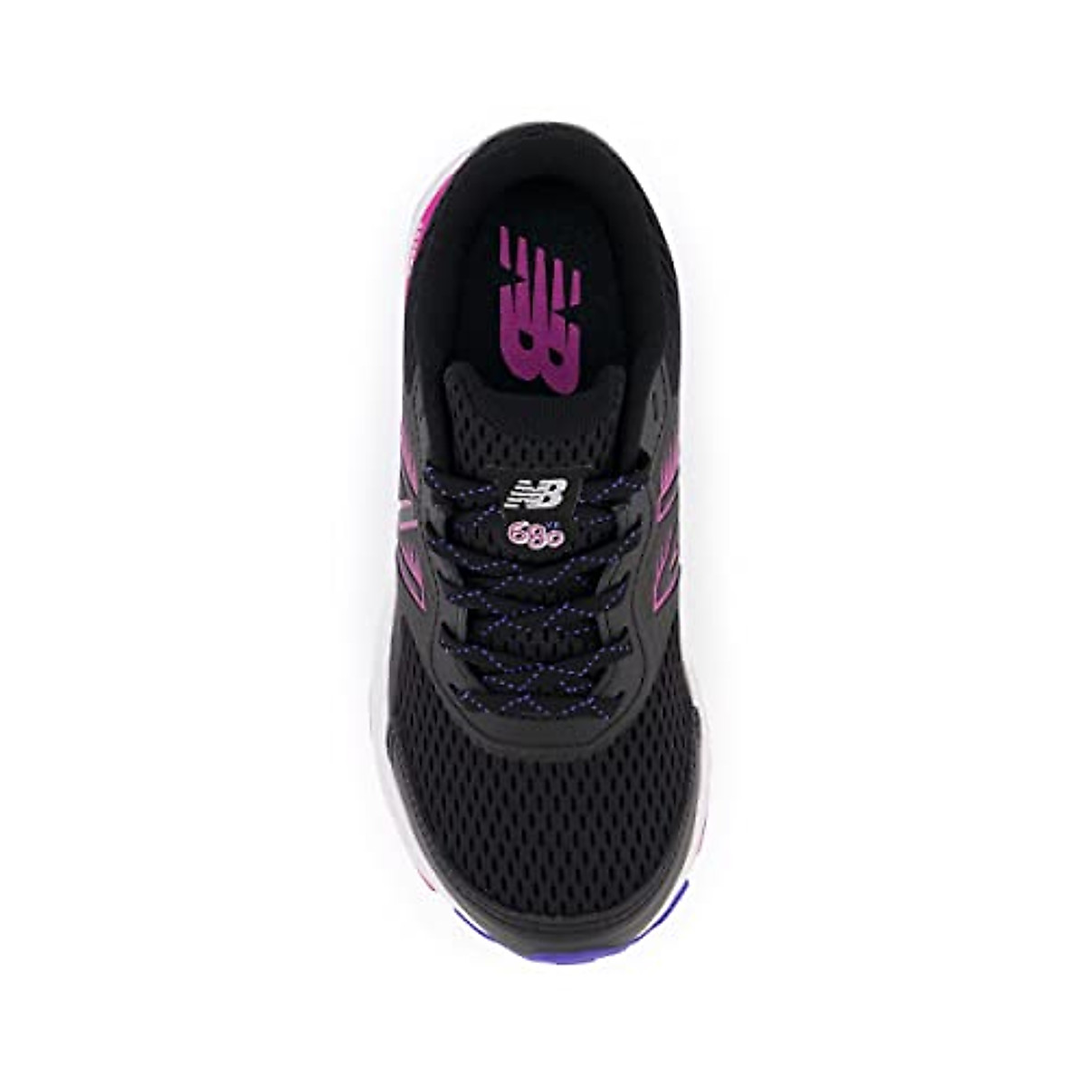 New Balance Kid's 680 V6 Lace-up Running Shoe, Black/Magenta Pop/Aura, 2 Little Kid