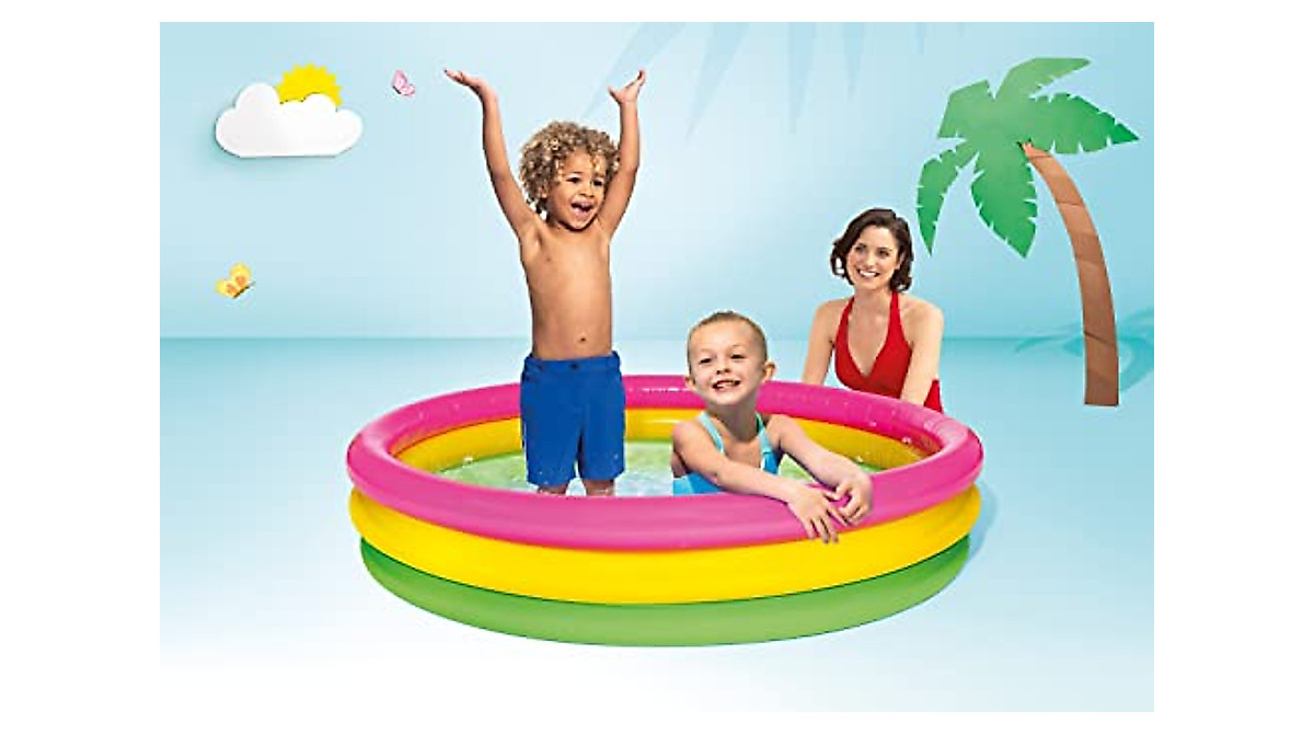 Intex Sunset Glow Pool: Soft Floor Inflatable Fun for Kids