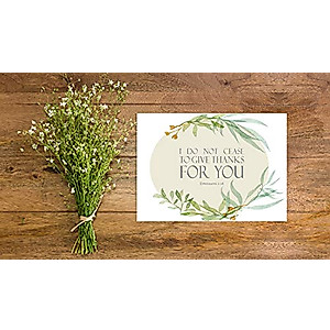 JBH Creations Religious Thank You Cards with Bible Verse - Watercolor Scripture Design - Pack of 24 - Oval