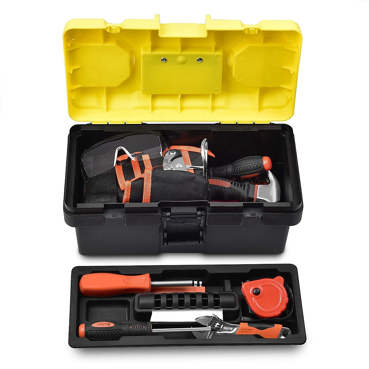 45 Pieces Kids Real Tool Set Construction Tool Set for Kids with Tool Belt,Hand Tools,Safety gogles,Solid Tool Box-Kids Learning Tool Kit for Home DIY and Woodworking, Great Gift Tool kit