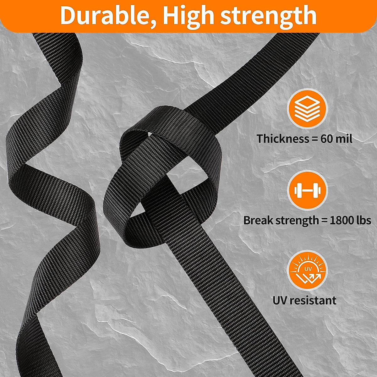 Buckles Strap 1 Inch: Nylon Webbing Straps 6 Yards, Quick Side Release Plastic Buckle Dual Adjustable 6 Pack, Tri-Glide Slide Clip 12 PCS, Metal D Rings 6 PCS, Heavy Duty, Black