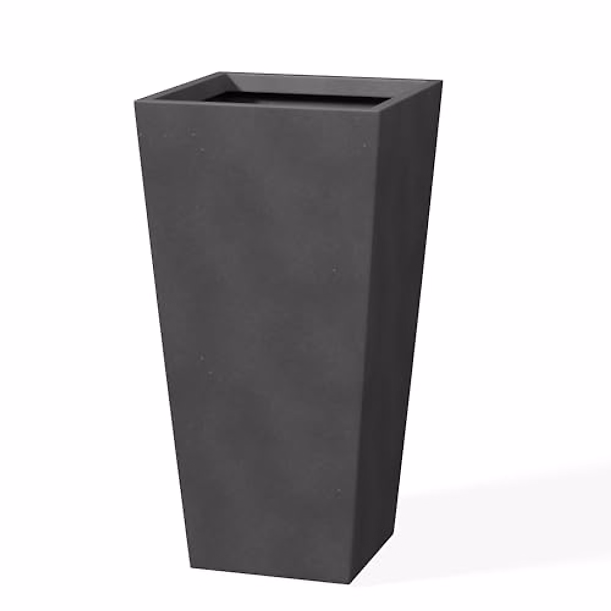 Kante 28" H Concrete Tall Tapered Planter, Large Outdoor Indoor Garden Plant Pot with Drainage Hole and Rubber Plug Home and Patio, Burnished Black Finish