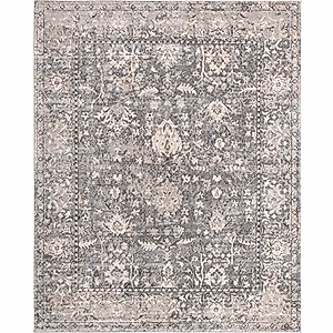 Rugs.com Oregon Collection Rug – 8' x 10' Gray Low-Pile Rug Perfect for Living Rooms, Large Dining Rooms, Open Floorplans