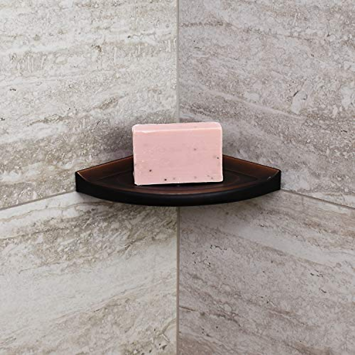 Questech Décor 5 Inch Shower Soap Dish, Bathroom Shelf Storage Organizer, Lugged For New Construction, Corner Shower Shelf Caddy For Tiled Shower Walls, 5 Inch Metro Lugged, Oil Rubbed Bronze Finish