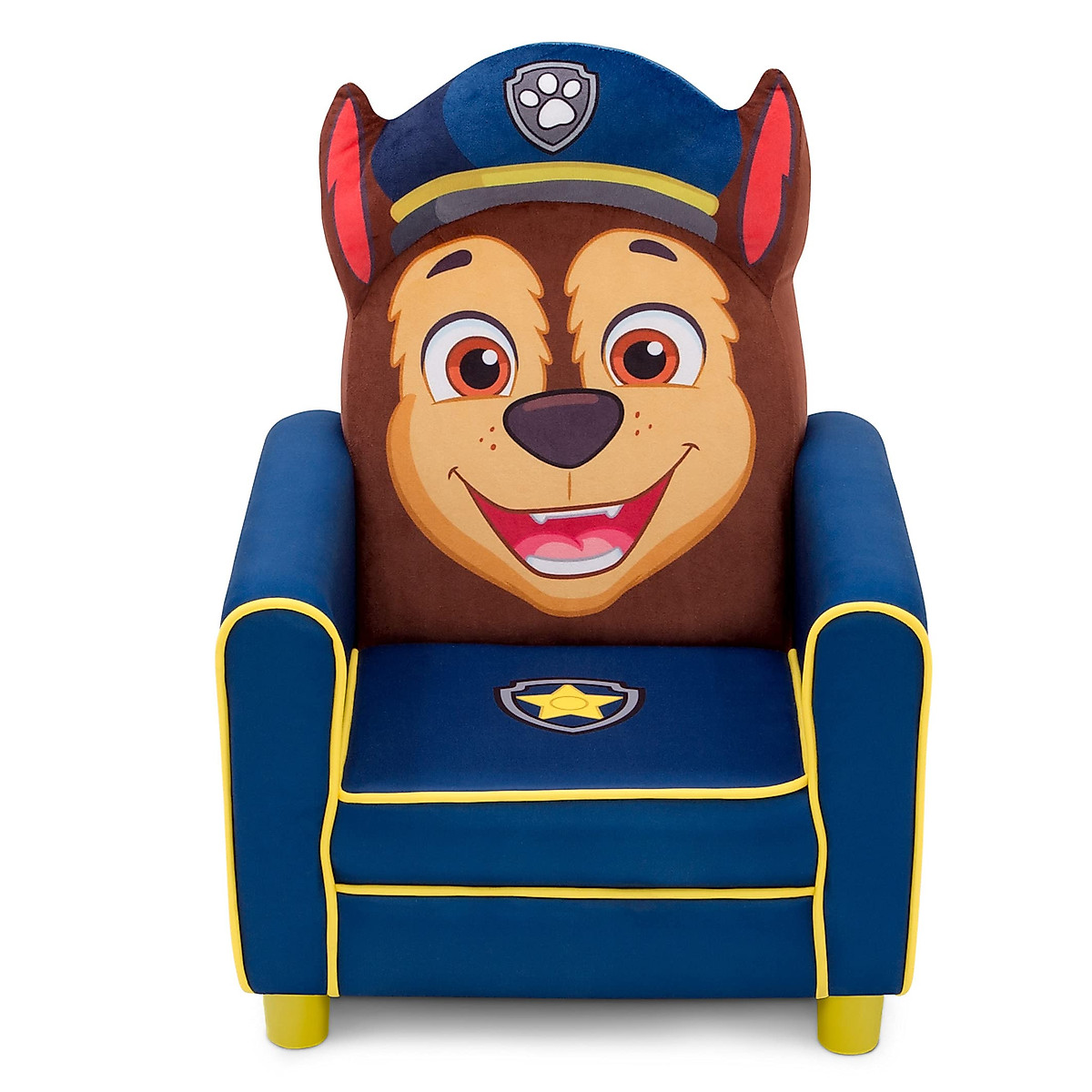 Delta Children Figural Upholstered Kids Chair, Nick Jr. PAW Patrol Chase,Wood, Blue