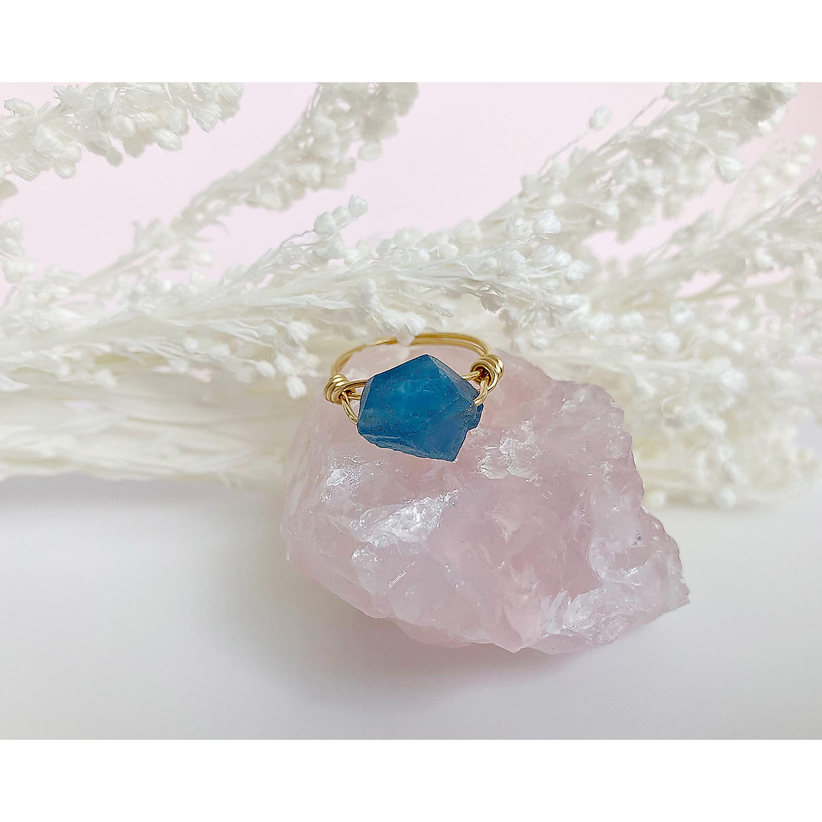 Raw Aquamarine Gemstone Ring, Irregular Shaped Stone Ring, Sterling Silver 14K Gold-Filled 14K Rose Gold-Filled Band, Wire Wrapped Band, March Birthstone, Custom Size, Jewelry Inspirations