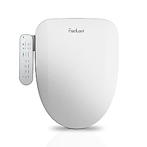 Facilavi FC1 Electronic Bidet Seat Elongated, Smart Toilet Bidet Seat, Unlimited Warm Water, Vortex Wash, Electronic Heated,Warm Air Dryer,Bidet Seat,Rear and Front Wash, LED Light