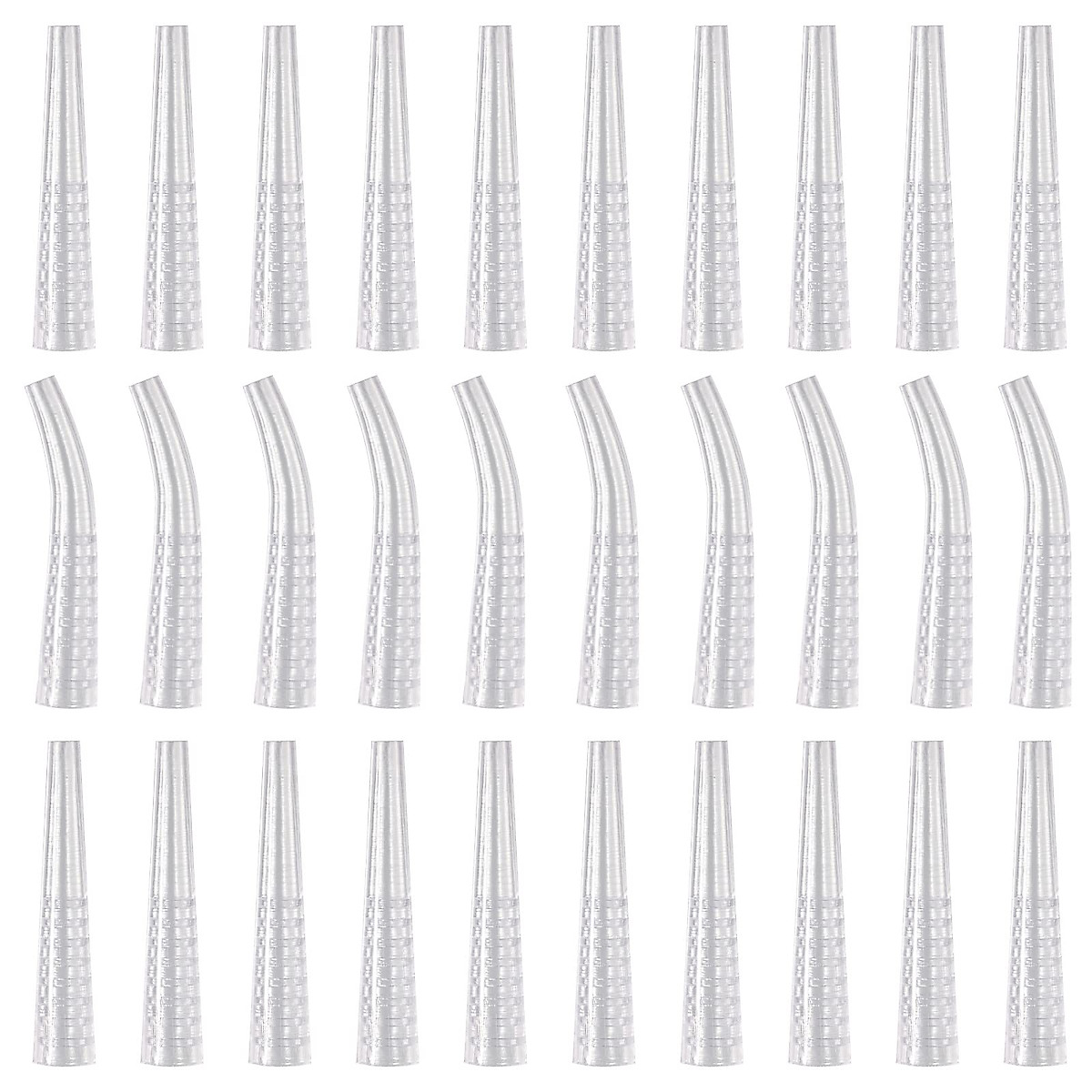 FVVMEED 30 Pieces Tweezer Covers Grafting Eyelashes Tips Covers Transparent Plastic Protective Case to Protect Stainless Steel Straight Elbow Tweezers Cleaning Non-slip Eyelashes Auxiliary Tools