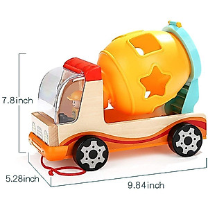 TOP BRIGHT Wooden Shape Sorter Truck Toys for Toddlers Preschool Game Learning Sort Toys Truck Toy Gift for Boys Girls 2 3 4 Year Old