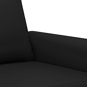 vidaXL 2-Seater Sofa Black 47.2" Faux Leather
