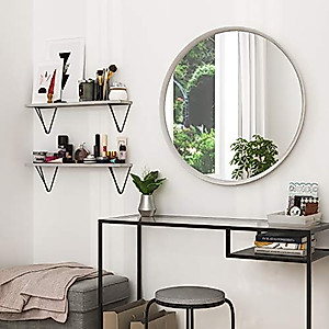 Wallniture Colmar White Floating Shelves for Wall Storage, Bathroom Shelves Wall Mounted Set of 2, 24 Inch Wood Geometric Triangle Shelf