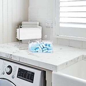 Dryer Sheet Holder, Dispenser, Acrylic Dryer Sheet Container Box for Laundry Room Organization, Storage Dryer and Fabric Sheet, Dryer Balls, Clothes Pins, Laundry Pods