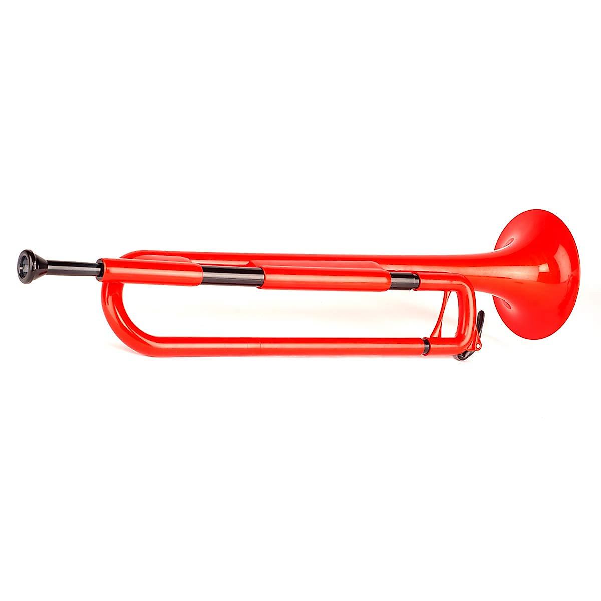 PINSTRUMENTS pBugle Plastic Kids Musical Instrument - Fun and Affordable First Trumpet Instrument for Beginners or Students - Detachable 7C Mouthpiece - Lightweight Durable ABS Construction - Red