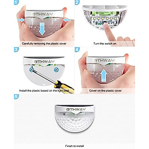 OTHWAY Solar Fence Post Lights Wall Mount Decorative Deck Lighting, White, 4 Packs