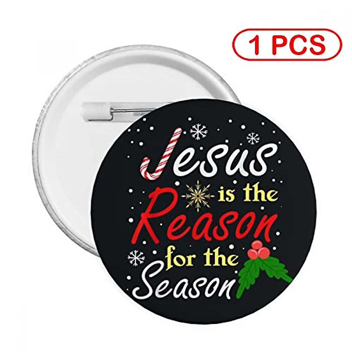 Christian Jesus is The Reason for The Season Pins Funny Christmas Stocking Stuffer Gifts Button Pins Buttons Badges Pins