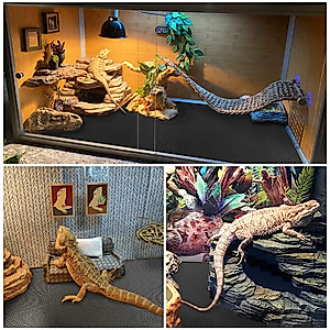 TCYPUHL Reptile Carpet, Reptile Mat, Bearded Dragon, Leopard Gecko Substrate,Bearded Dragon Tank Flooring, Snake,Tortoise Bedding, Bearded Dragon Tank Accessories (18"X 79", 1 PCS Thicker Mat)