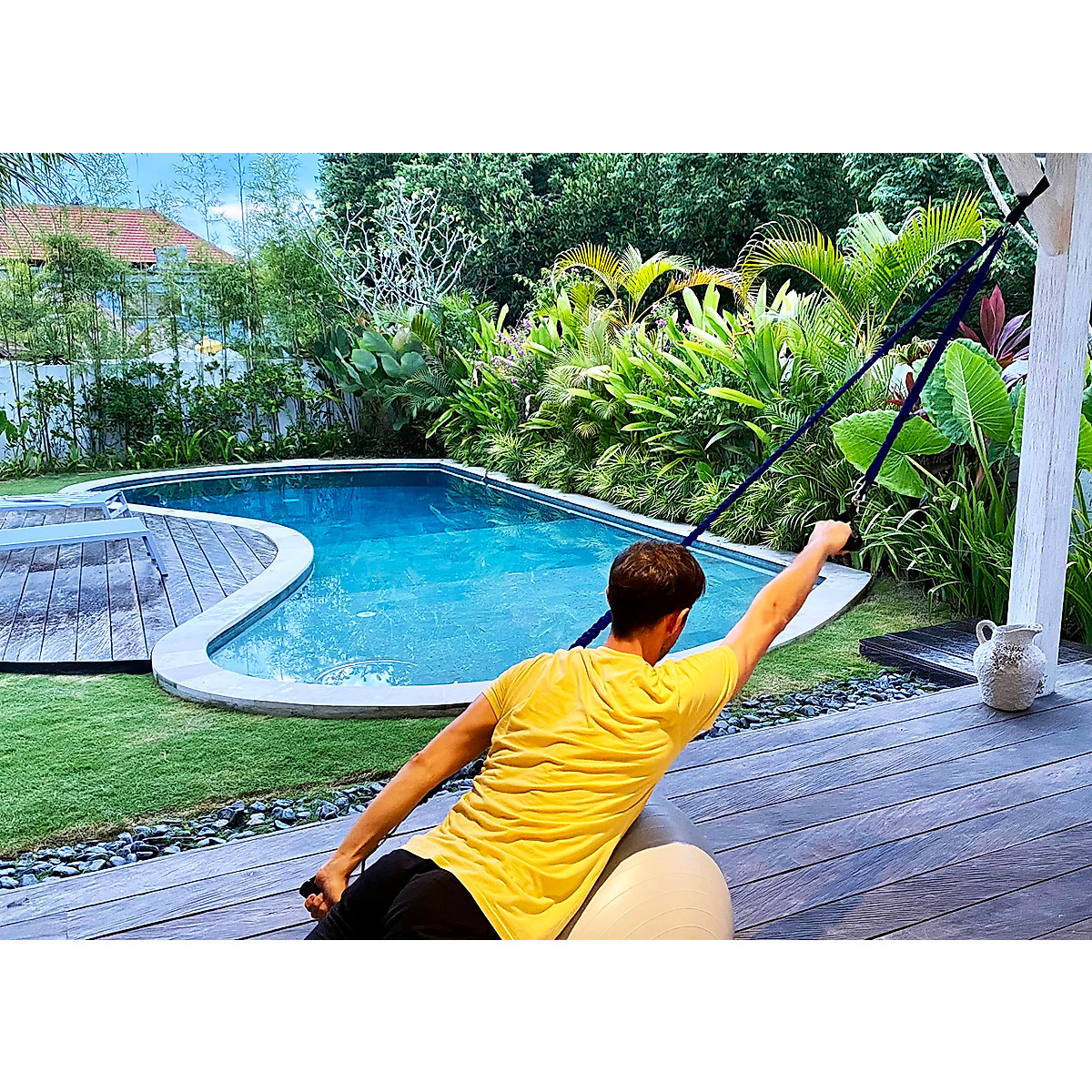 SURF ATHLETE Ultimate Paddling Endurance Training Kit: 9 Pieces Set, 15lbs to 25lbs with Durable Nylon Sleeve Bands Protection Navy Blue/Black