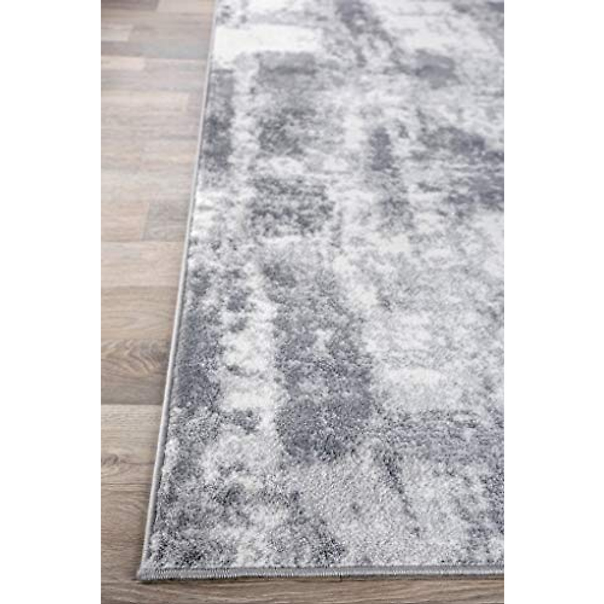 Rugshop Contemporary Abstract Distressed Area Rug 7'10" x 10' Gray