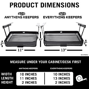 Everything Keeper - Organizer for Home, Kitchen, Bathroom, RV, Small Spaces - Storage Organizers - Compact Metal Basket - Under Cabinet Holder - Easy Install - Holds Strong - 13 x 10 x 2.5 in - Black