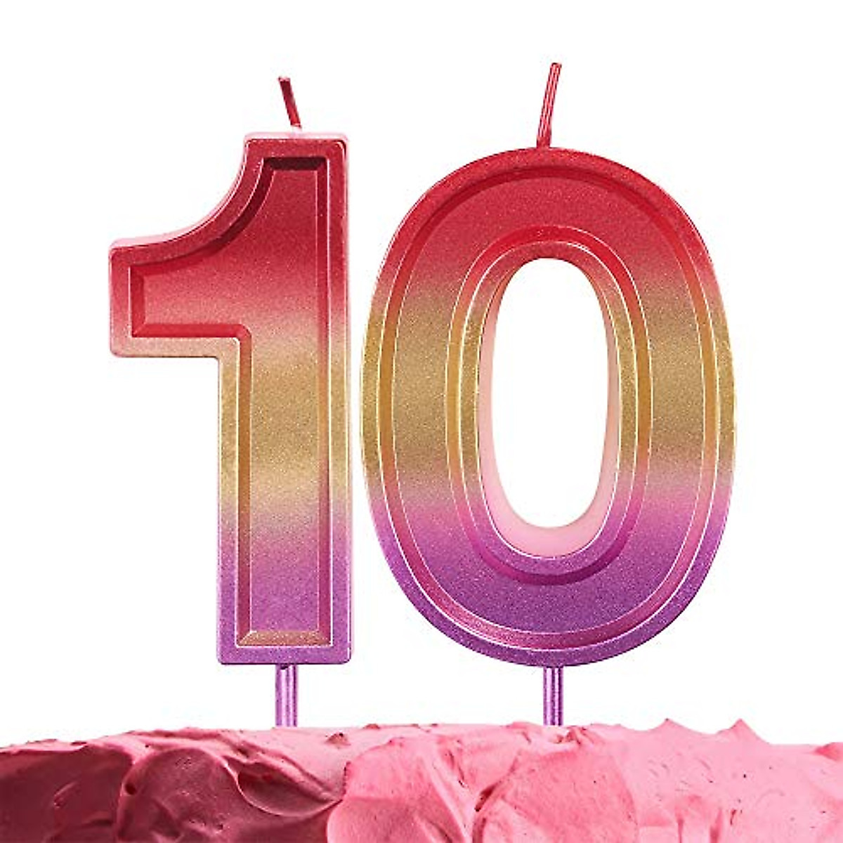 GET FRESH Number 10 Birthday Candle – Rainbow Number 10 Candle on Sticks – Rainbow Number Ten Candles for Birthday Anniversary – 10th Birthday Candle for Cake Decoration – Multicolor Ten Cake Candle