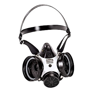 MSA 808071 Comfo Classic Series Half-Mask Respirator - Size: Medium, Harness Style: SoftFeel Silicon, Twin-Port, Reusable Gas Mask, MSA Comfo Cartridge Compatible